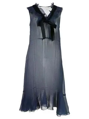 See By Chloé Vintage Ruffled Chiffon Dress - Blue