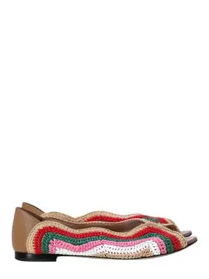 Fendi Chameleon Waves Open-toe Ballet Flats - Brown