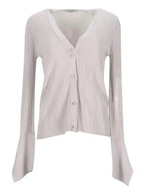Max Mara Ribbed Knit Cardigan - White