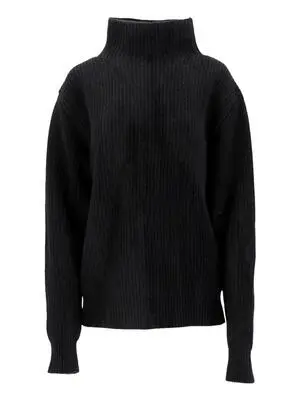 Mr P. Ribbed Wool Turtleneck Sweater - Black