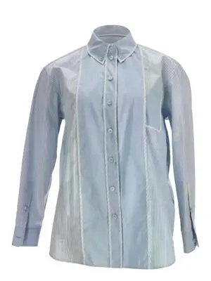 Burberry Striped Panelled Shirt - Blue