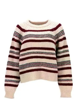 Celine Striped Crew-neck Wool Sweater - Neutrals