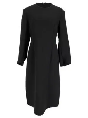 JIL SANDER Long-sleeve Midi Dress - Black