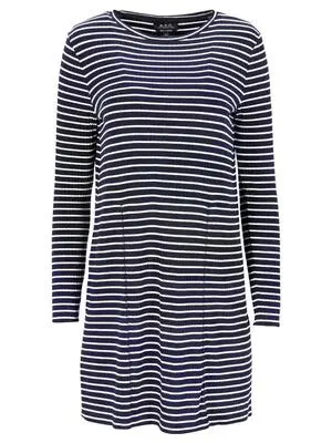 A.p.c. Striped Mini Dress - Blue