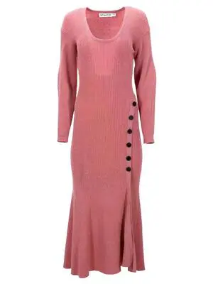 SELF-PORTRAIT Knitted Midi Dress - Pink