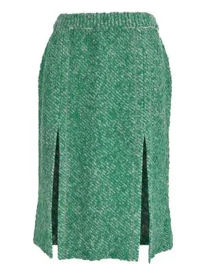Stella McCartney Bouclé Tweed Midi Skirt - Green