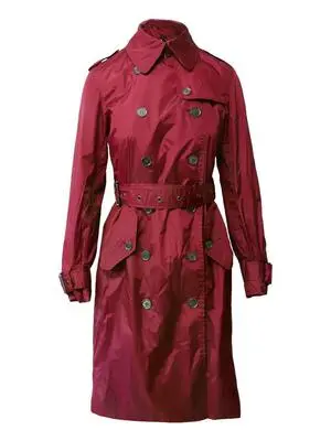 Burberry Belted Trench Coat - Red