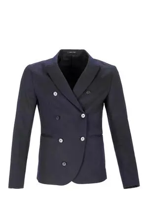 Emporio Armani Double-breasted Wool Jacket - Blue