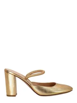 GIANVITO ROSSI Tivoli Metallic-effect Heeled Mules - Gold