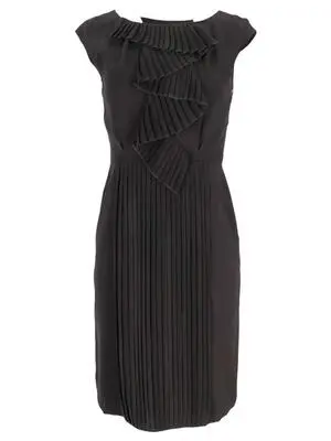 Max Mara Pleat-accent Midi Dress - Brown