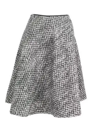 Prada Tweed Knee-length Wool Skirt - Black