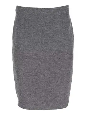 LANVIN Wool Pencil Midi Skirt - Grey