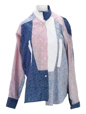 Loewe Asymmetric Patchwork Shirt - Blue