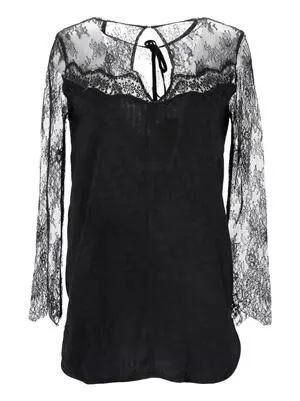 Sandro Lace-detail Blouse - Black