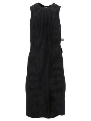 LOUIS VUITTON Sleeveless Knitted Midi Dress - Black