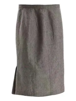 Max Mara Midi Linen Skirt - Grey