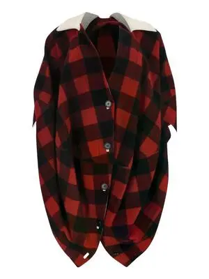 Marni Check-print Poncho Jacket - Red