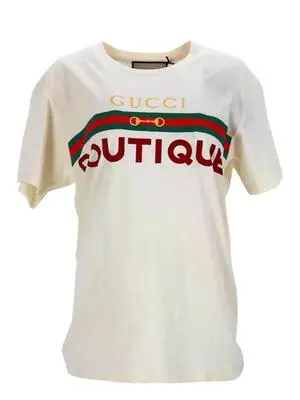 Gucci Logo-printed Cotton T-shirt - Neutrals