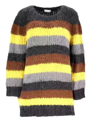 Dries Van Noten Stripe-pattern Knitted Sweater - Black