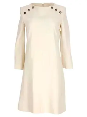 Chloé Button Detail Midi Dress - Neutrals
