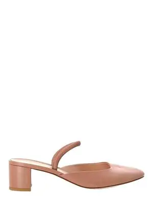 GIANVITO ROSSI Tivoli Leather Heeled Mules - Neutrals