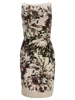 Max Mara Printed Belted Dress - Neutrals
