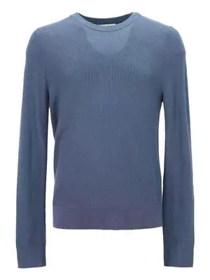 Sandro Crew-neck Cotton Sweater - Blue
