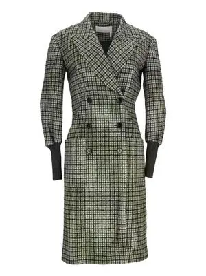 Chloé Double-breasted Check Coat - Green