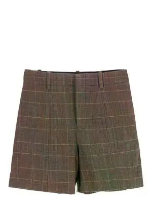Chloé Plaid-pattern Shorts - Brown