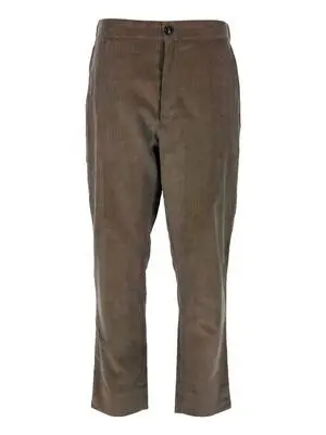 Ami Cropped Corduroy Trousers - Brown