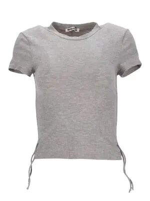 REFORMATION Ribbed Drawstring T-shirt - Grey
