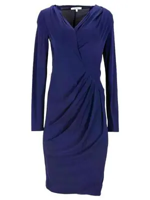 Max Mara Draped Long-sleeves Midi Dress - Blue