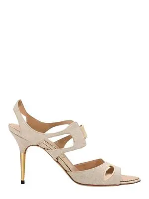Manolo Blahnik Linen Strap Sandals - Neutrals