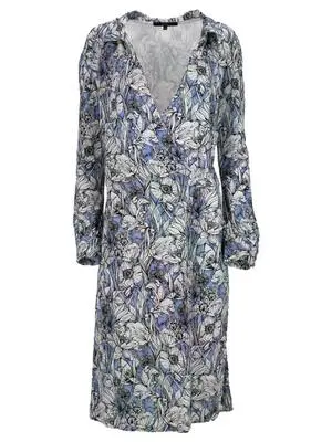Gucci Floral-print Wrap Midi Dress - Blue