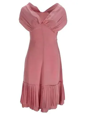 Prada Pleated Midi Dress - Pink