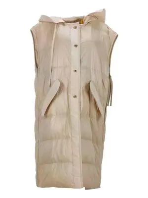 Moncler 2 Camellias Hooded Vest - Neutrals