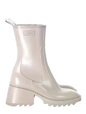 Chloé Betty Block-heel Rain Boots - Neutrals