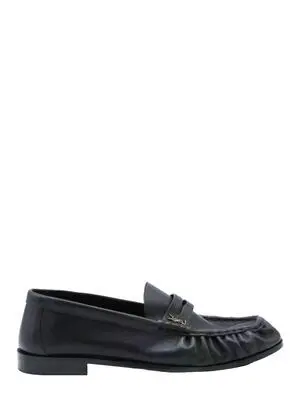 Saint Laurent Ruched Penny Loafers - Black