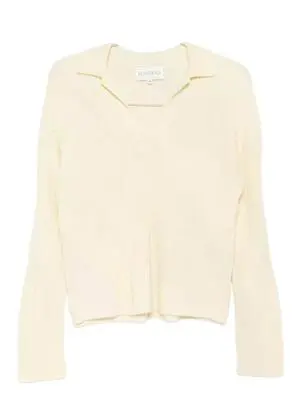 Eric Bompard Two-tone Ribbed Polo Top - Neutrals