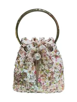 JIMMY CHOO Bon Bon Floral Embellished Tote Bag - Neutrals