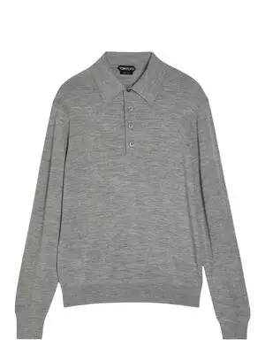 TOM FORD Button Polo Shirt - Grey