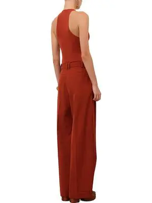 ZIMMERMANNWEAR Luna Plunge Bodysuit - Burnt Orange
