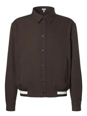 Loewe Wool Gabardine Blouson Jacket - Brown