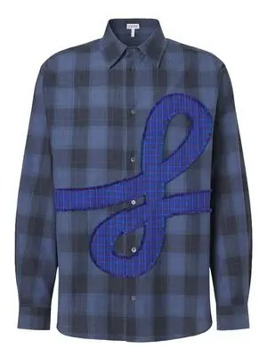 Loewe Checked Cotton Poplin Shirt - Blue