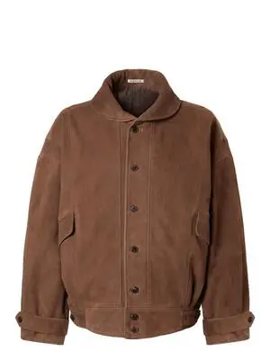 Auralee Suede Blouson Jacket - Brown