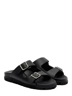 Prada Logo Sandals - Black