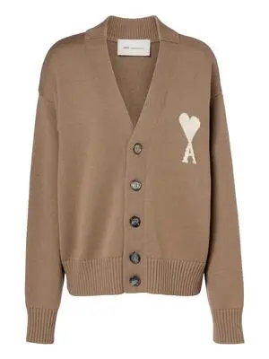 Ami De Cœur Wool And Cotton Cardigan - Beige
