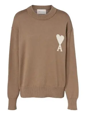 Ami De Coeur Wool And Cotton Sweater - Beige