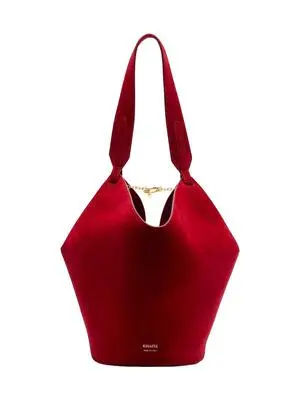 Khaite Lotus Mini Suede Tote Bag - Red