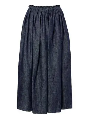 Gabriela Hearst Eloran Linen Midi Skirt - Blue